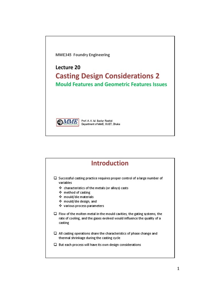 Casting Design Considerations | PDF | Casting (Metalworking) | Materials