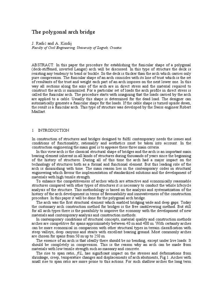 73-The Polygonal Arch Bridge | PDF | Bending | Stress (Mechanics)