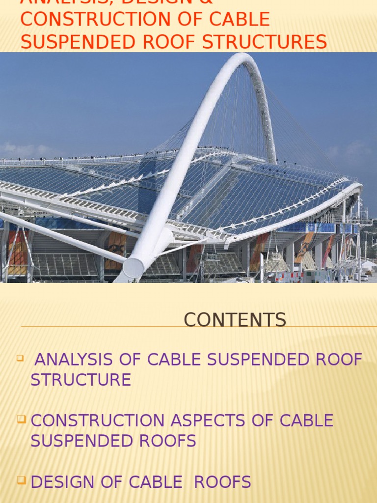 Cable Suspended Roof Structures Guide | PDF | Equipment | Manufactured ...