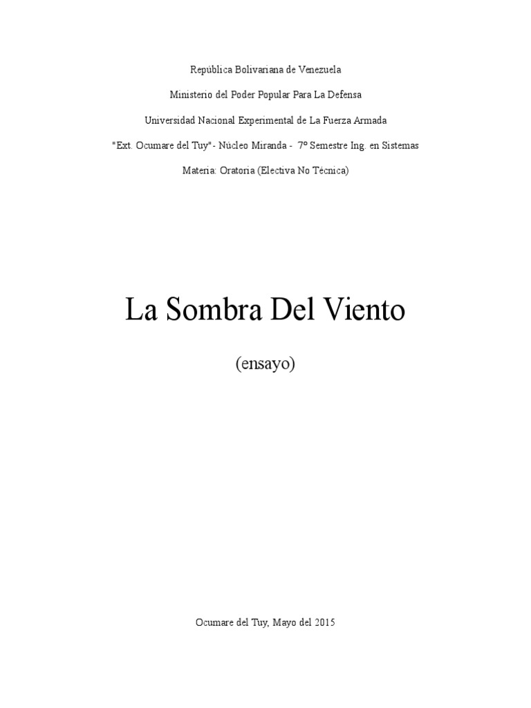 Análisis de "La Sombra del Viento" | PDF | Barcelona | Novelas