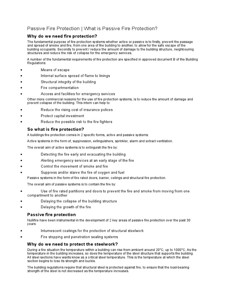 Passive Fire Protection | PDF | Fire Protection | Building Engineering