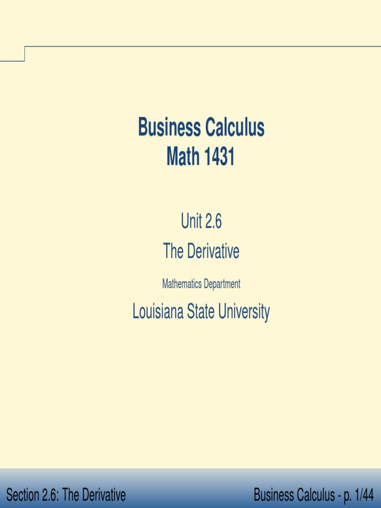 Business Calculus | PDF | Tangent | Slope