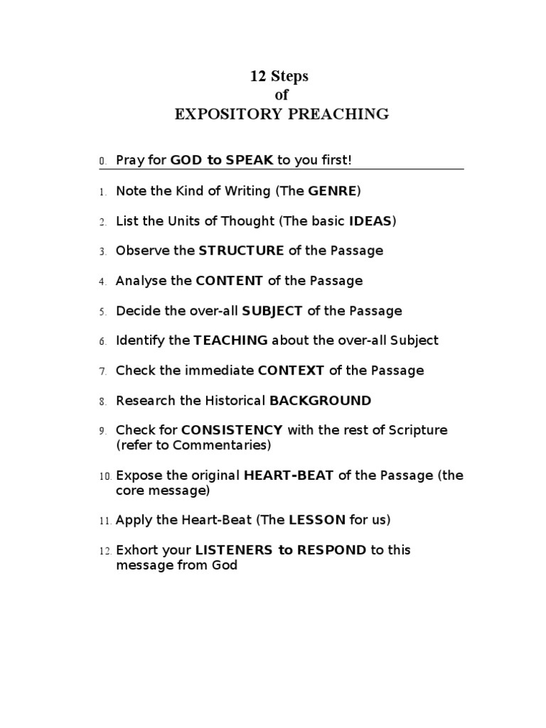 12 Steps of Expository Preaching | PDF
