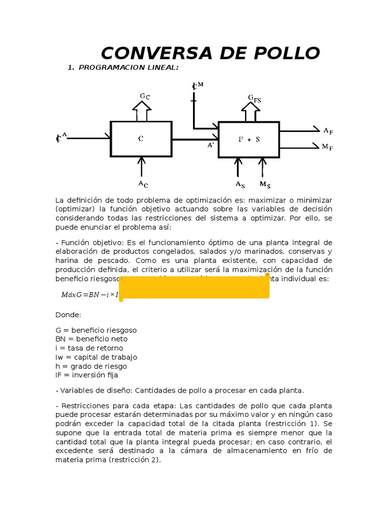 Optimización de Producción de Conservas de Pollo | PDF | Tecnología