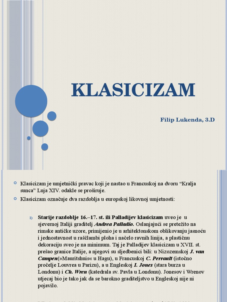 Likovna Umjetnost - Klasicizam | PDF