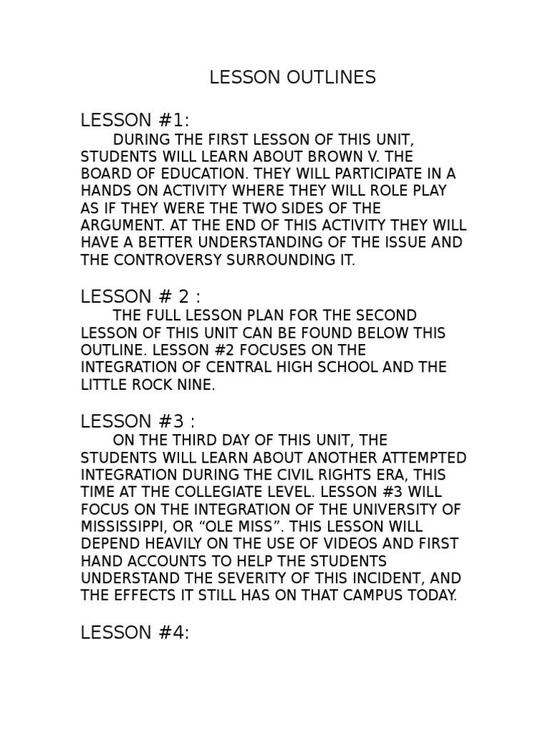 Lesson Outlines | PDF