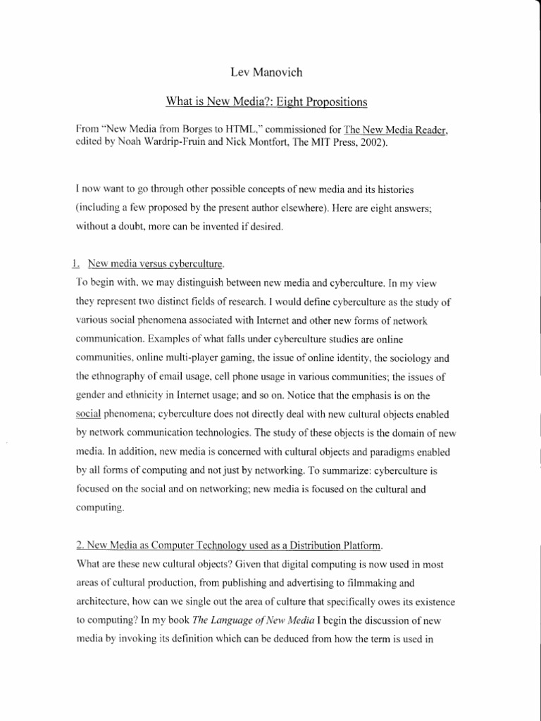 What Is New Media | PDF | New Media | Real Time Computing