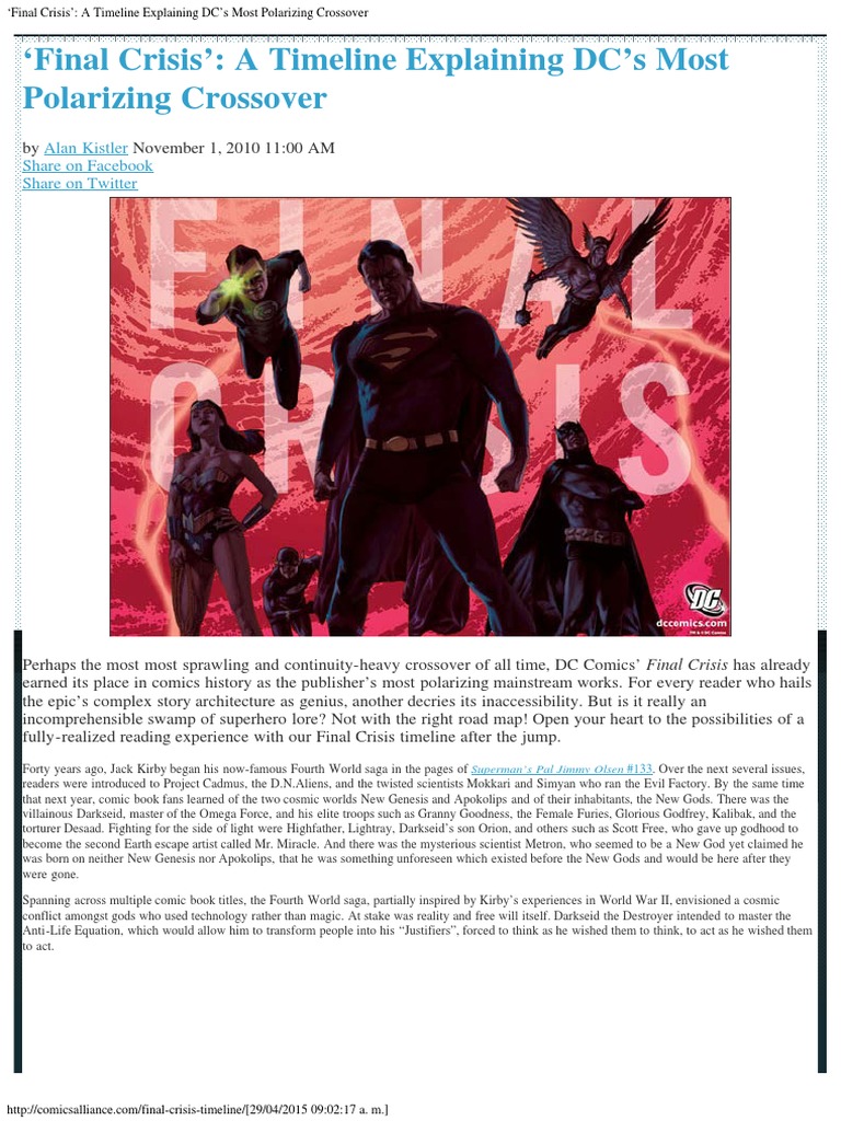 Final Crisis Timeline | PDF