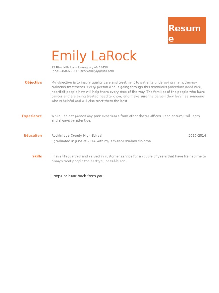 Fake Resume of Emily LaRock | PDF