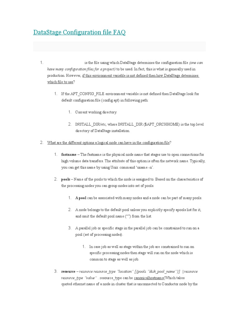 DataStage Configuration File | PDF | Parallel Computing | File System