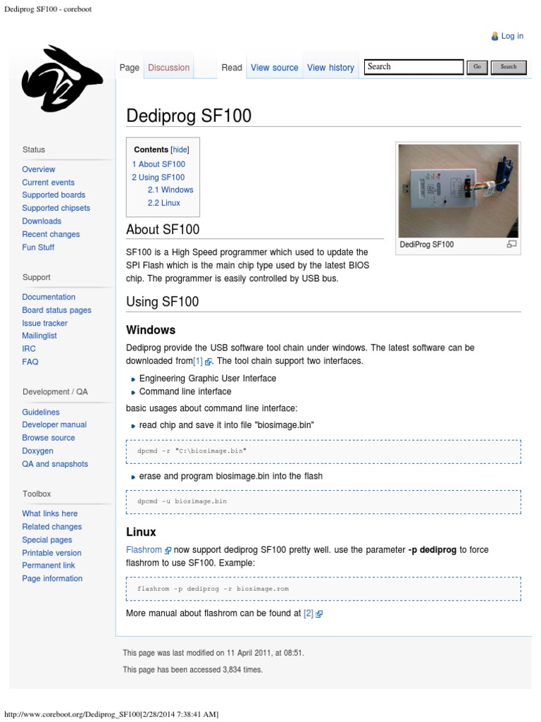 Dediprog SF100 - Coreboot | PDF