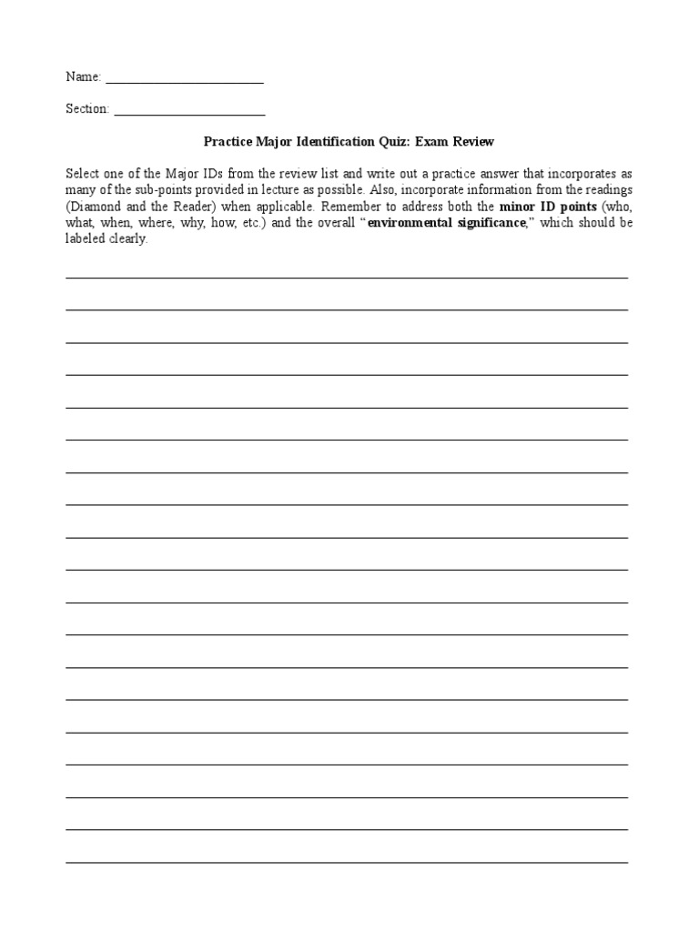 Major Identification Quiz Review | PDF | Computing And Information ...