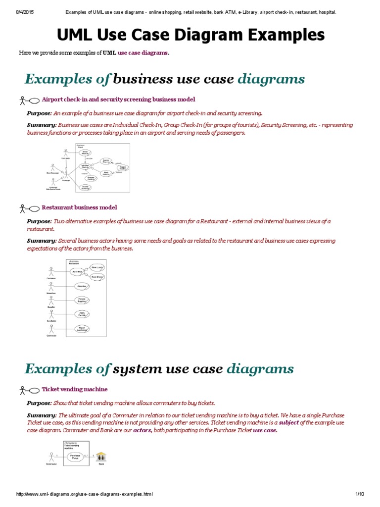 Examples of UML Use Case Diagrams | Download Free PDF | Point Of Sale ...