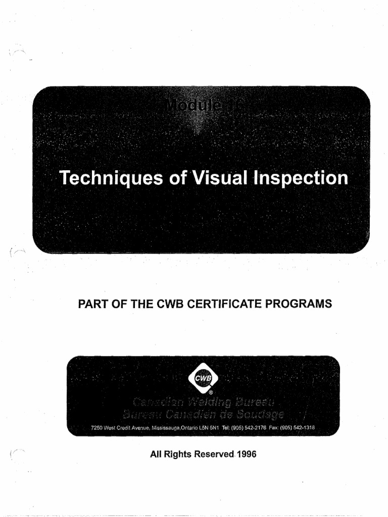 Techniques of Visual Inspection | PDF | Calibration | Accuracy And ...