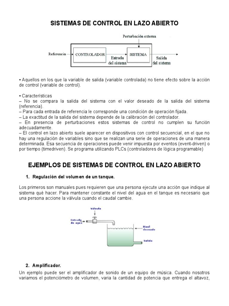 Sistemas de Control - Lazo Abierto -Lazo Cerrado | Sistema de control ...