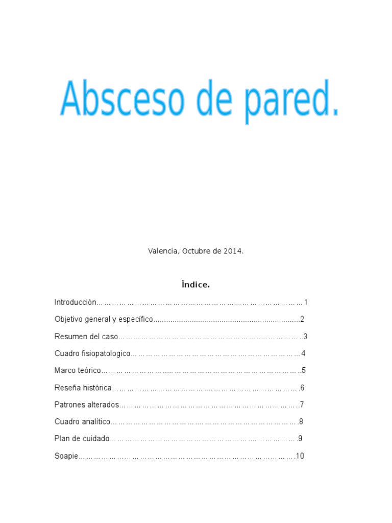 Caso Clinico de Absceso de Pared Abdominal | PDF | Útero | Enfermería