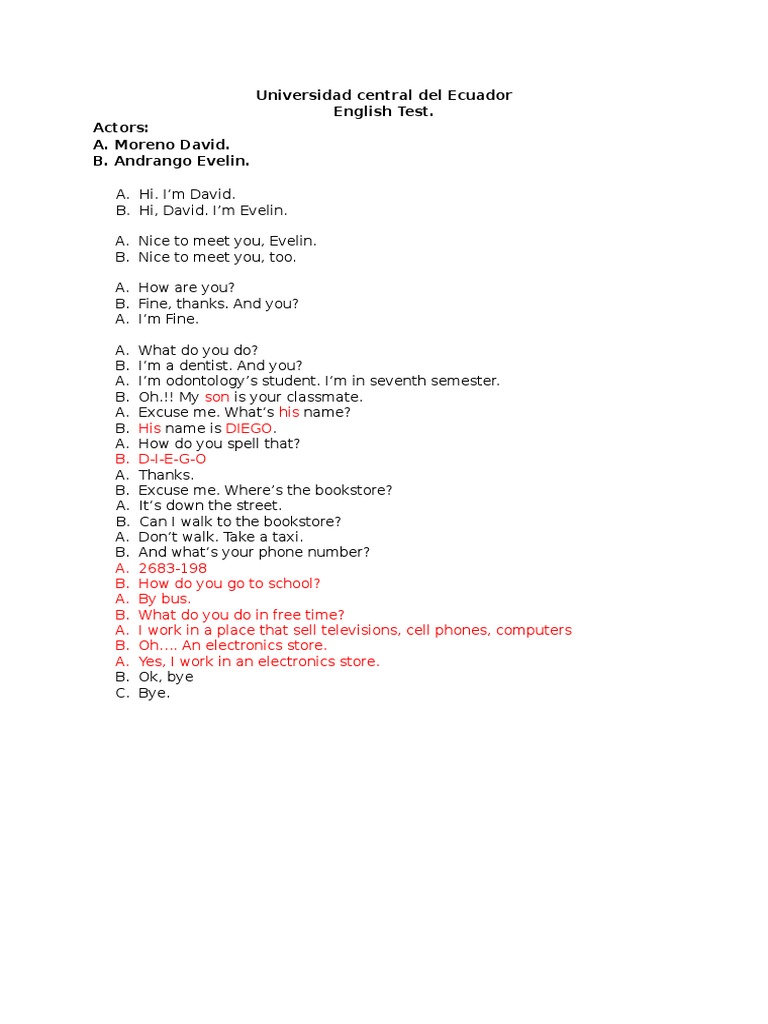 English Conversation Practice Script | PDF