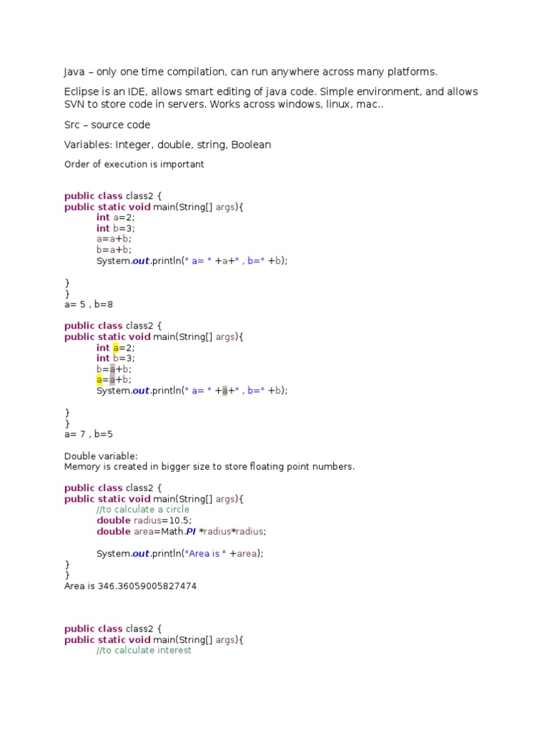Args A B A A B B A B A B: Public Class Public Static Void Int Int | PDF | Data Type | Java ...