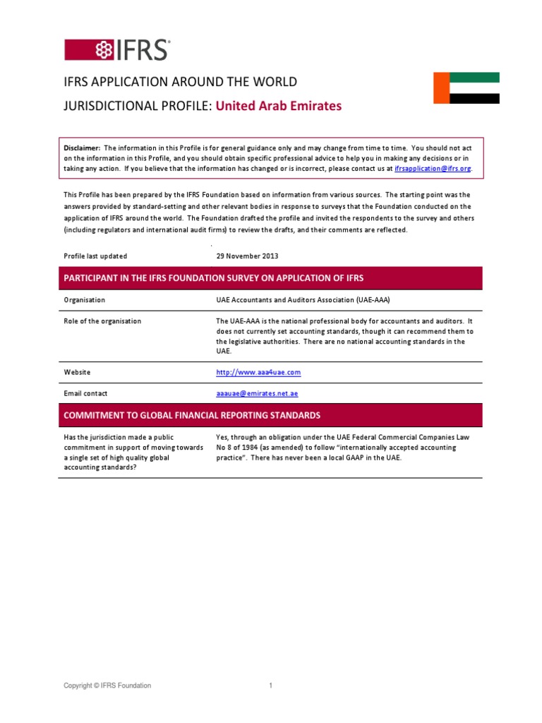 United Arab Emirates IFRS Profile | PDF | International Financial ...