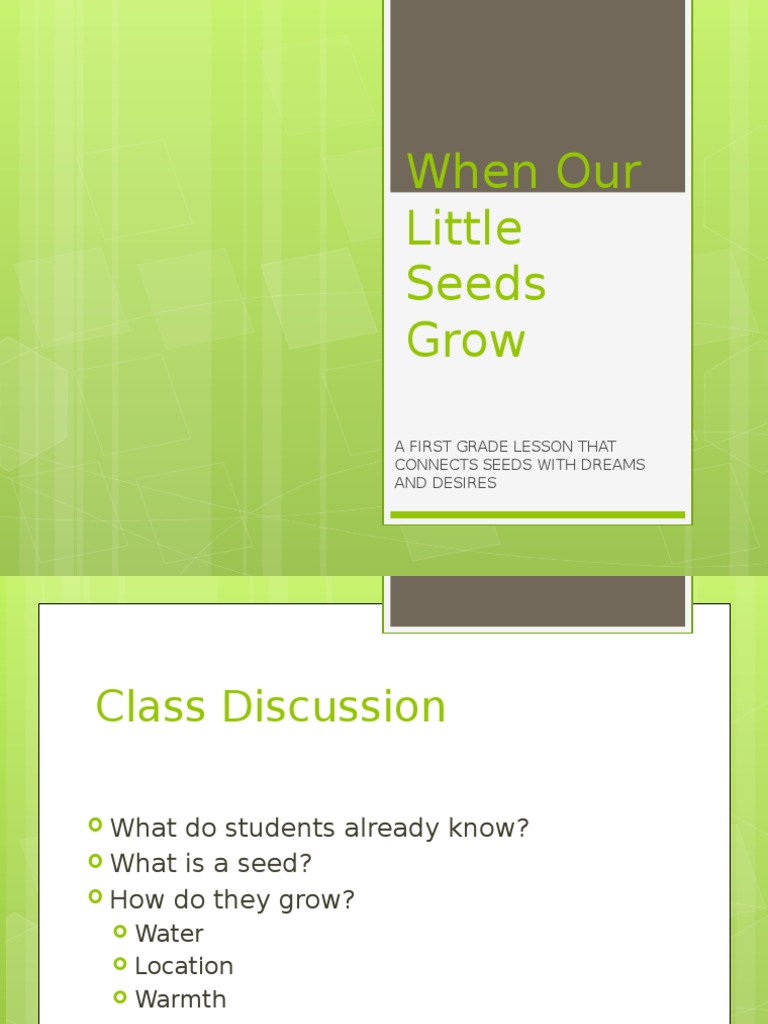 First Grade Lesson on Seeds and Dreams | PDF | Art