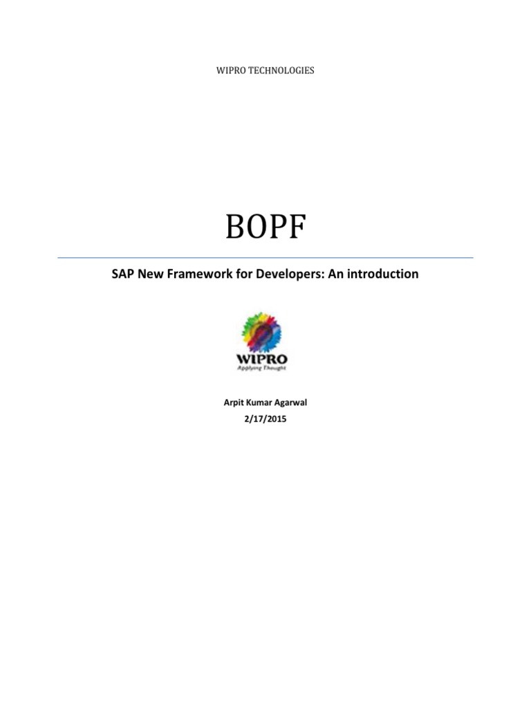 BOPF New Framework For Developers | PDF | Representational State ...