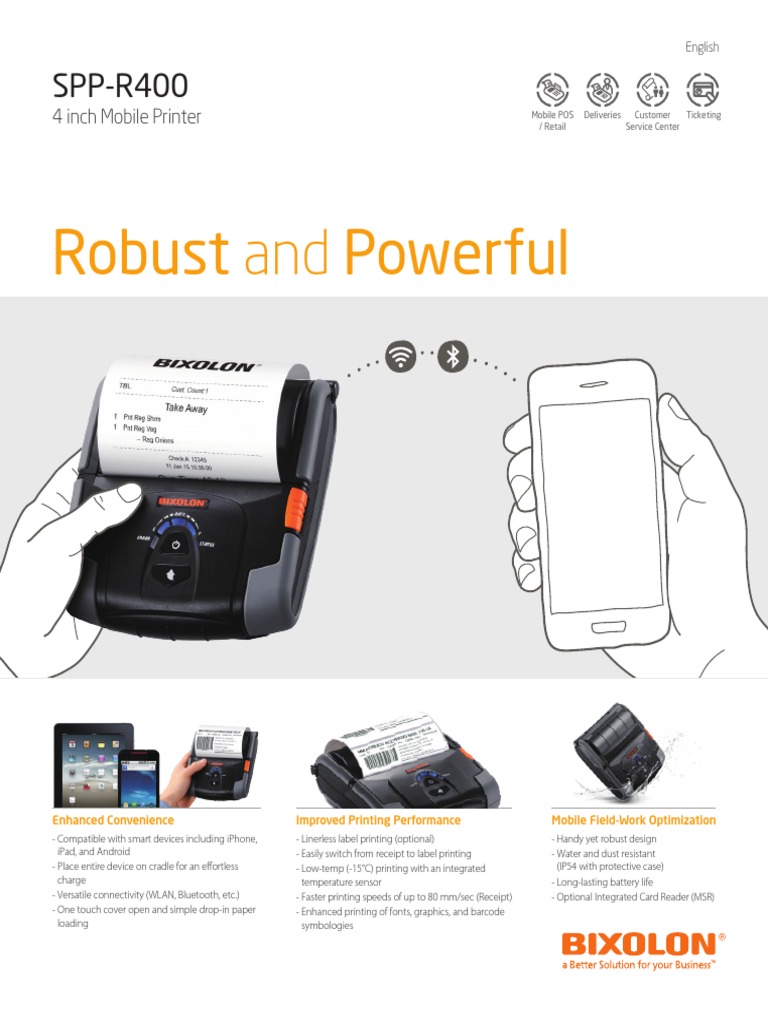 Mobile Printer SPP-R400, Bixolon | PDF