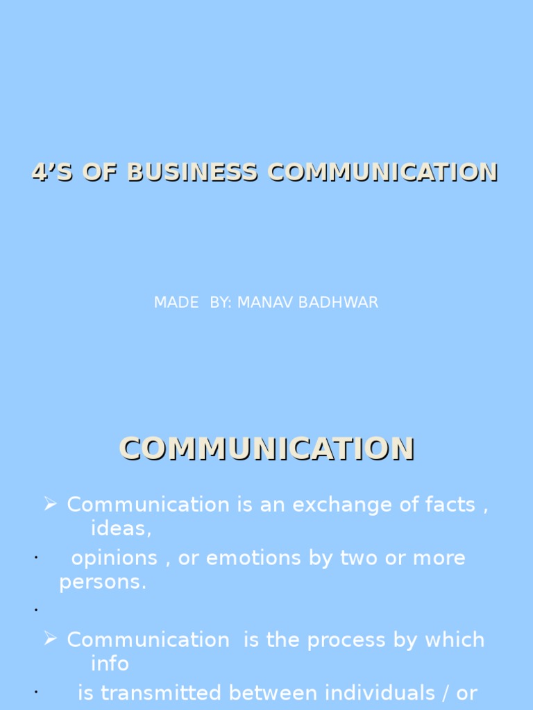 4 S's of Effective Business Communication | PDF | Deception | Credibility