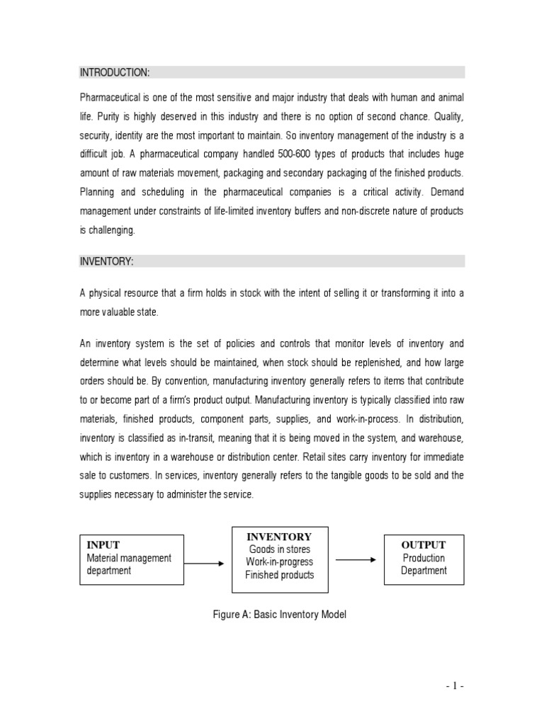 Pharmaceutical Inventory Management Overview | PDF | Inventory ...