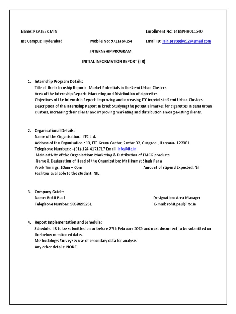 IIR (1) Itc Report | PDF