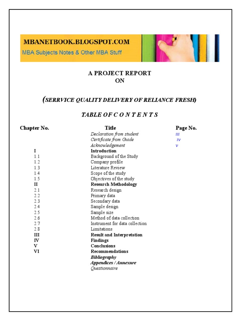 An Analysis of Service Quality Delivery at Reliance Fresh: Meeting ...
