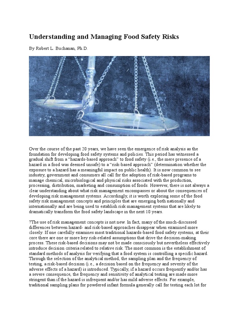 Food Safety Risk Management Insights | PDF | Risk | Risk Management