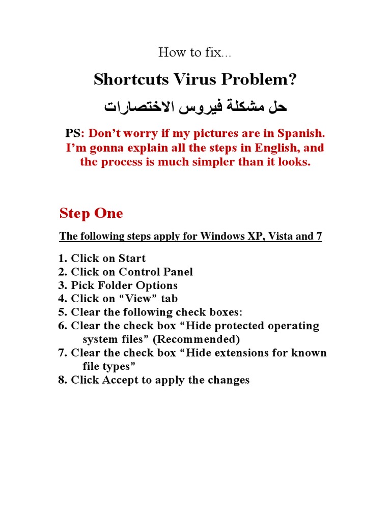 How To Fix Shortcuts Virus Problem? | PDF | Computer Virus | Operating ...