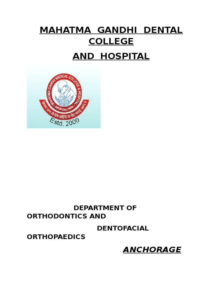 Anchorage | PDF | Tooth | Anatomical Terms Of Location