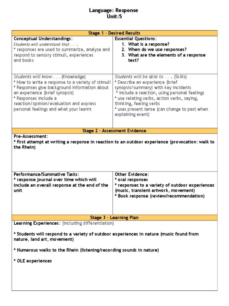 Unit 5 - Response | PDF
