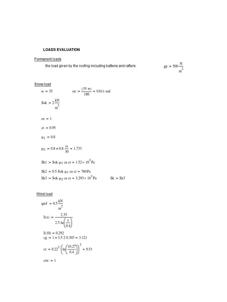 Mathcad - ROOF A4 | PDF | Teaching Mathematics