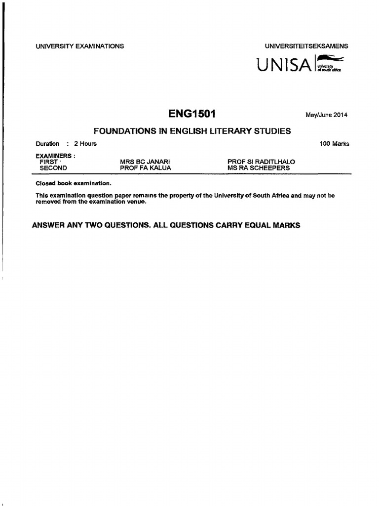 Eng1501 2014 6 e 1 | PDF