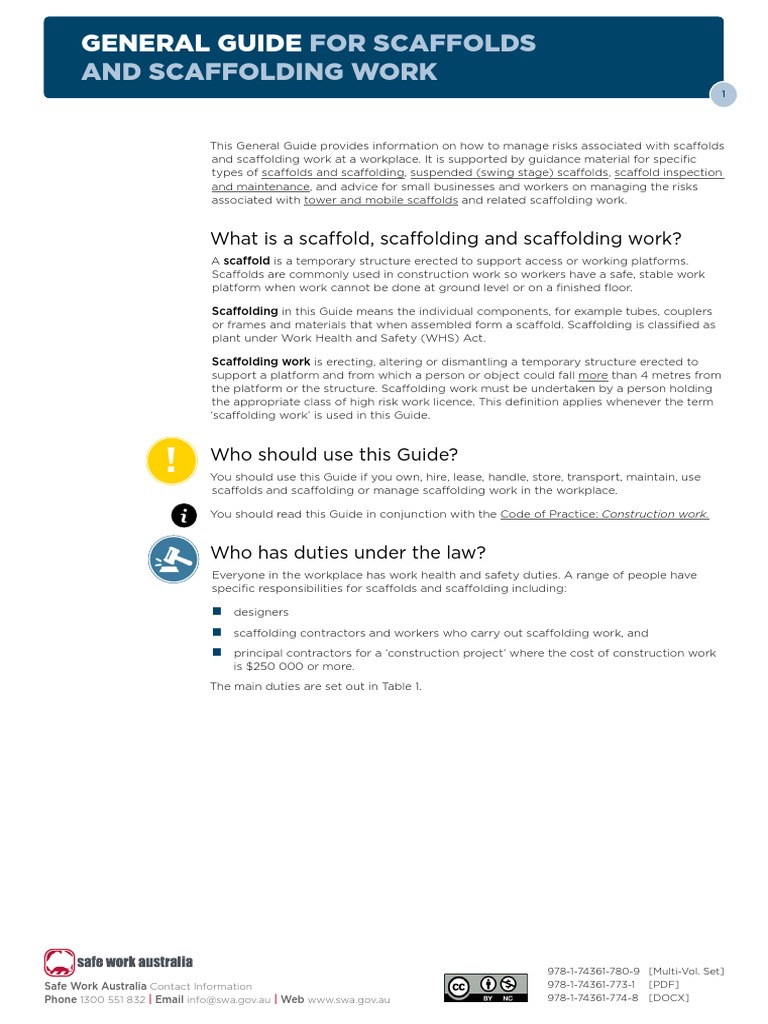 Scaffolds Scaffolding Work General Guide | PDF | Scaffolding ...