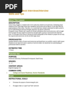 Job Interview Skills Lesson Plan | PDF | Job Interview | Interview