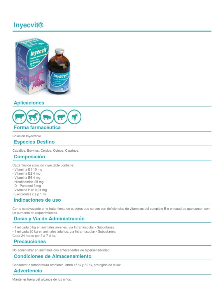 Inyecvit: Dosis y Usos en Animales | PDF