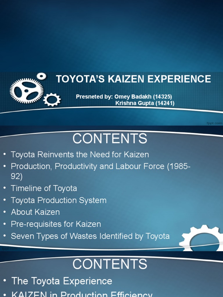 Toyoto's Kaizen Experience Final | PDF | Toyota | Automobiles