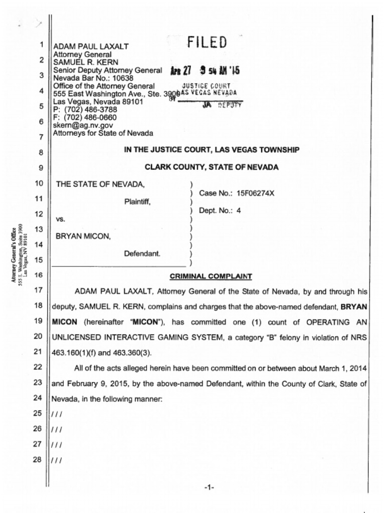 Nevada vs. Bryan Micon | PDF