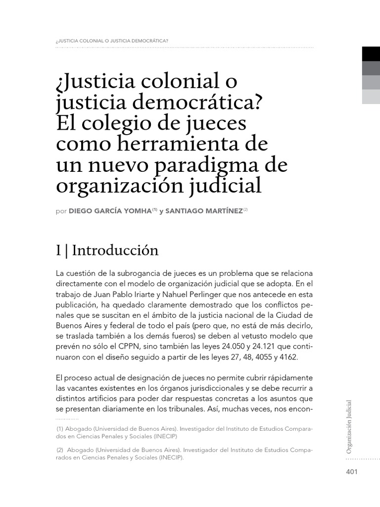 Justicia Colonial o Justicia Democrática | PDF | Juez | Ley procesal