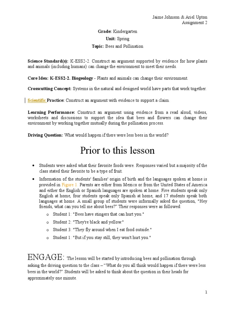Kindegarten Unit | PDF | Flowers | Pollination