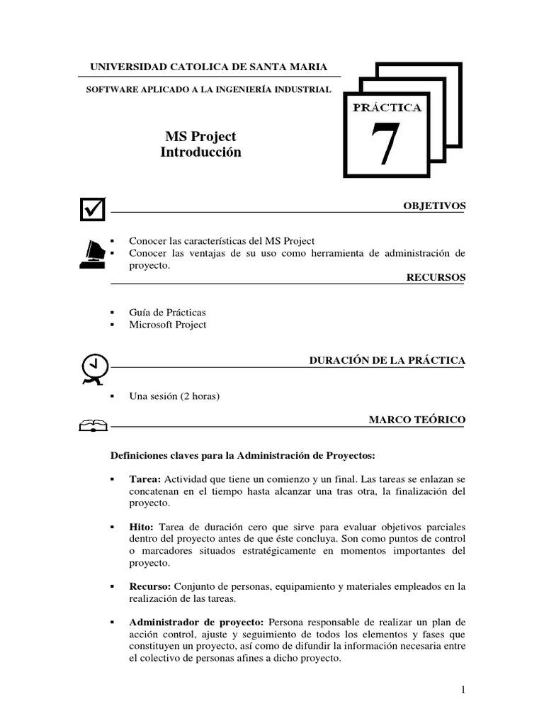 A. Práctica #7 - Introducción MS Project | PDF | Software | Informática y tecnología de la ...