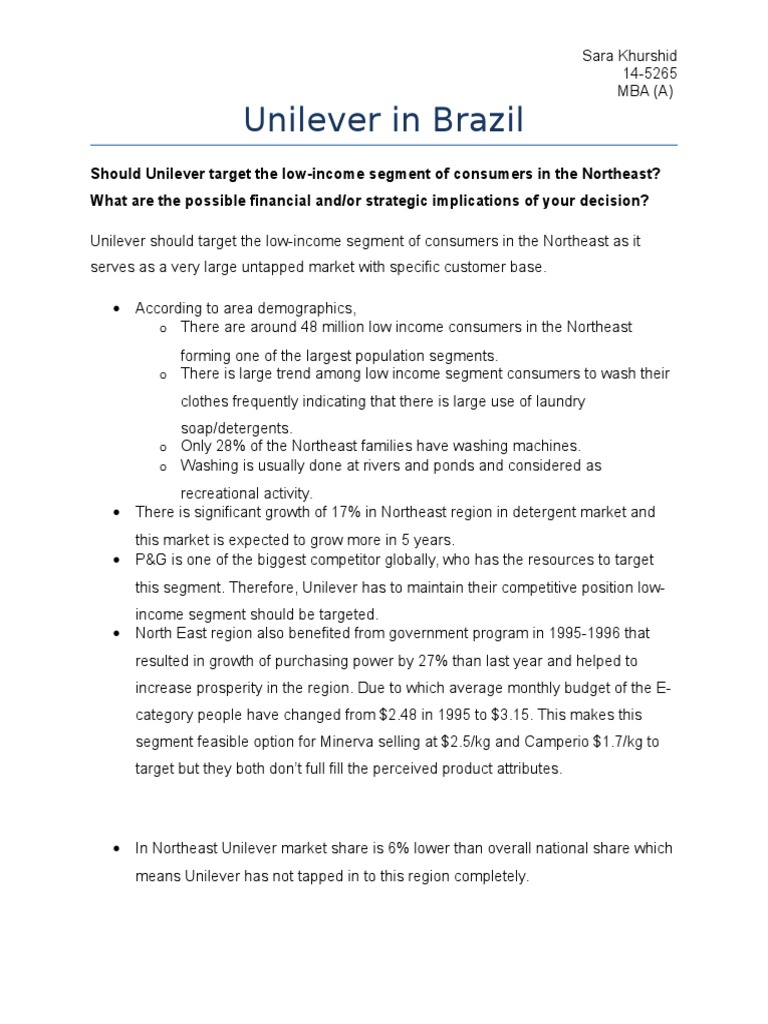 Unilever in Brazil | PDF | Brand | Unilever