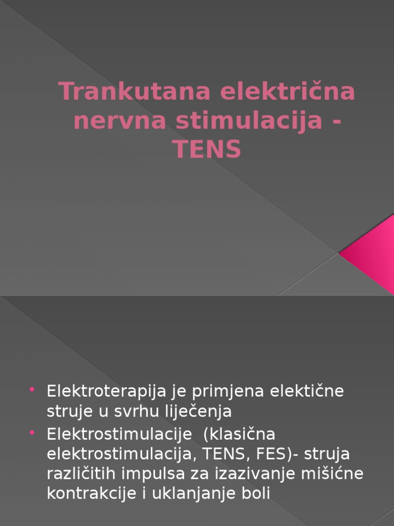 Trankutana Električna Nervna Stimulacija - TENS | PDF