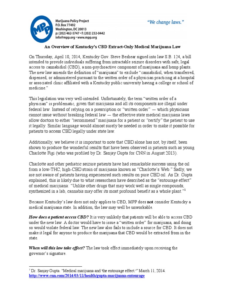 Kentucky CBD Overview | PDF | Medical Cannabis | Cannabis