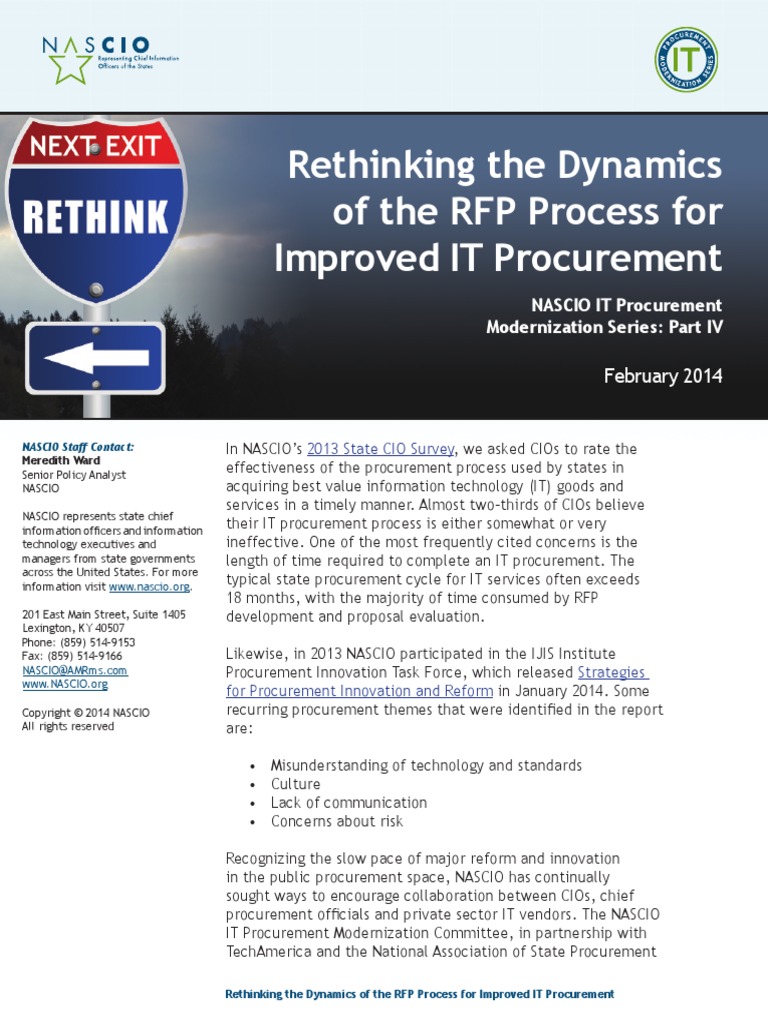 Rethinking The Dynamics of The RFP Process For Improved IT Procurement ...