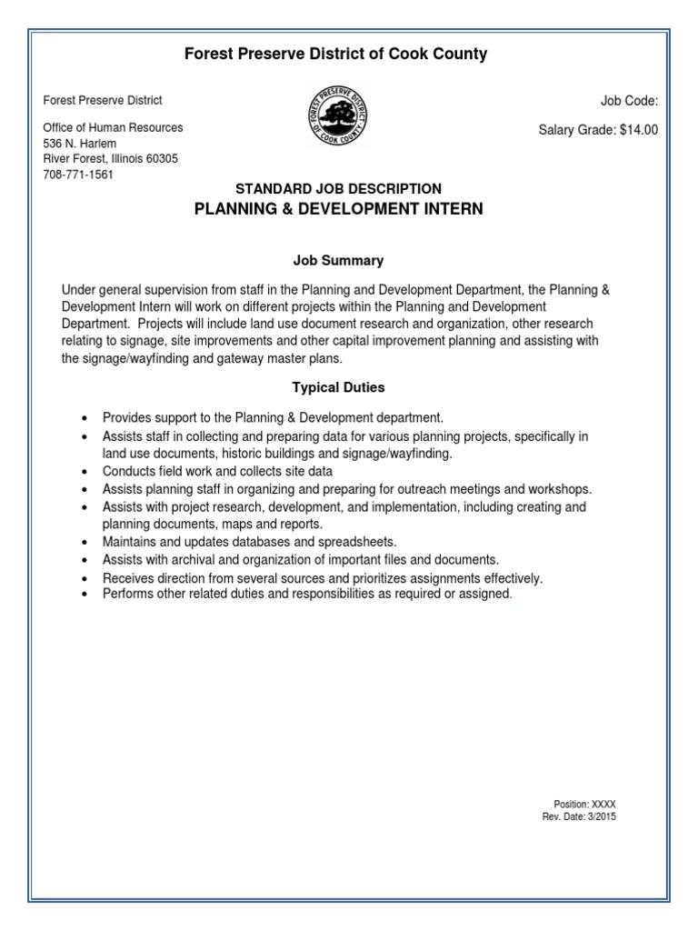 FPCC Planing and Development Intern | PDF | Internship | Job Hunting