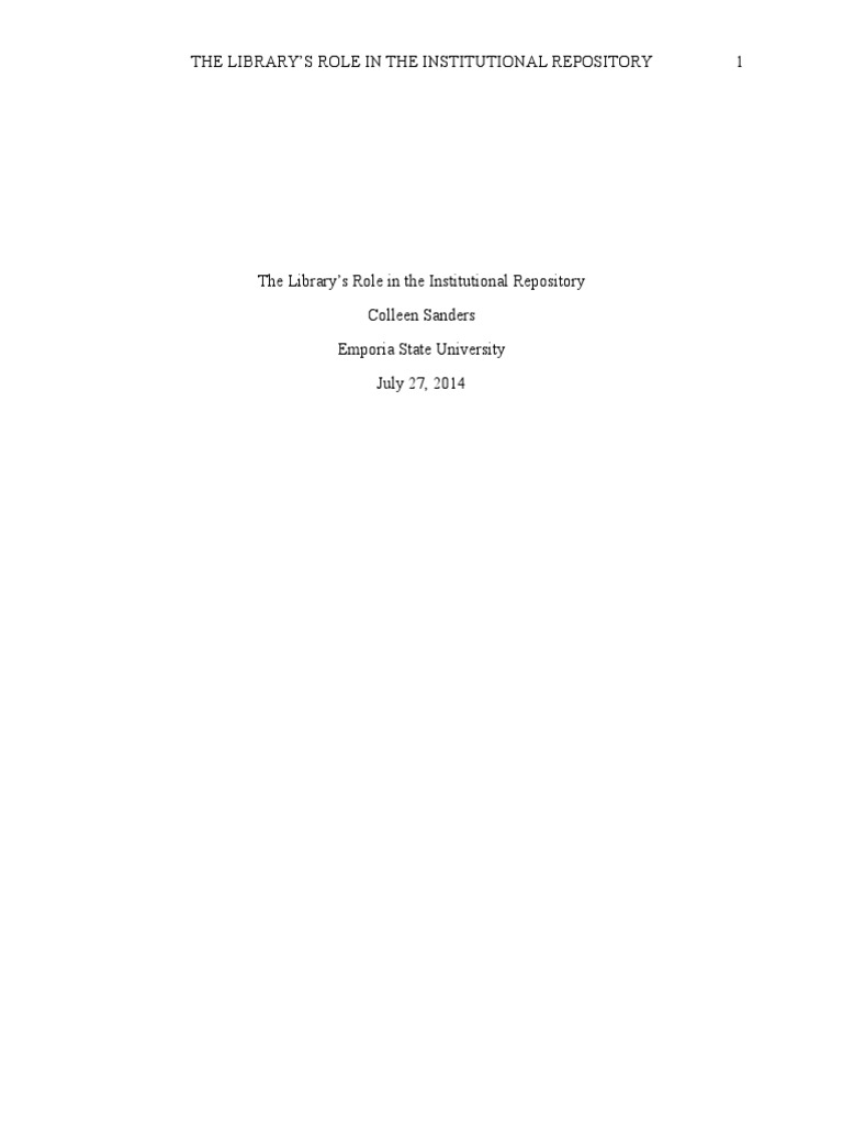 Rethinking The Institutional Repository | PDF | Libraries | Metadata